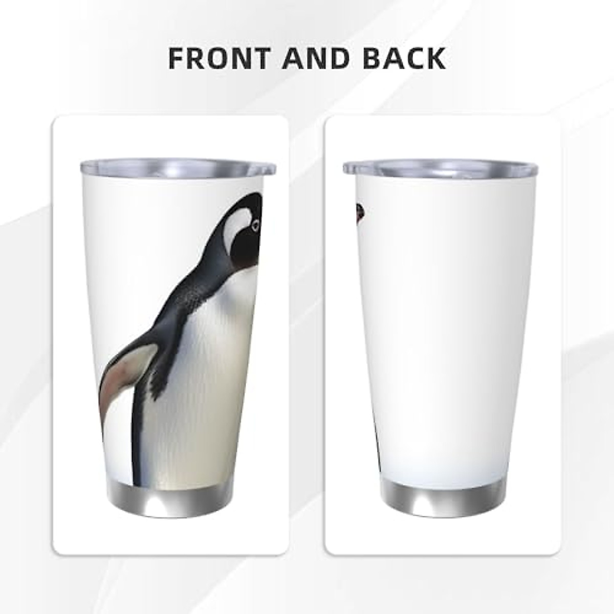 Penguin Tumbler with Lid and Straw 20oz Stainless Steel Car Cup for Hot and Cold Drinks, Double Wall Insulated Travel Coffee Mug Reusable Drink Thermos Cup Birthday Gifts