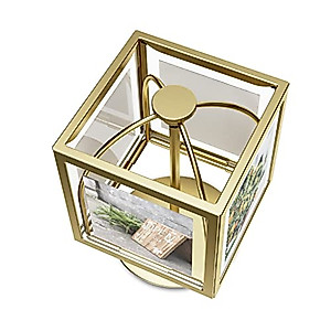 Umbra Rocker 360-degree Rotating Cube Multi Picture Frame, Regular, Brass