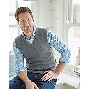 COOFANDY Men s Wool Blend Relax Fit Vest Knit V-Neck Sweater