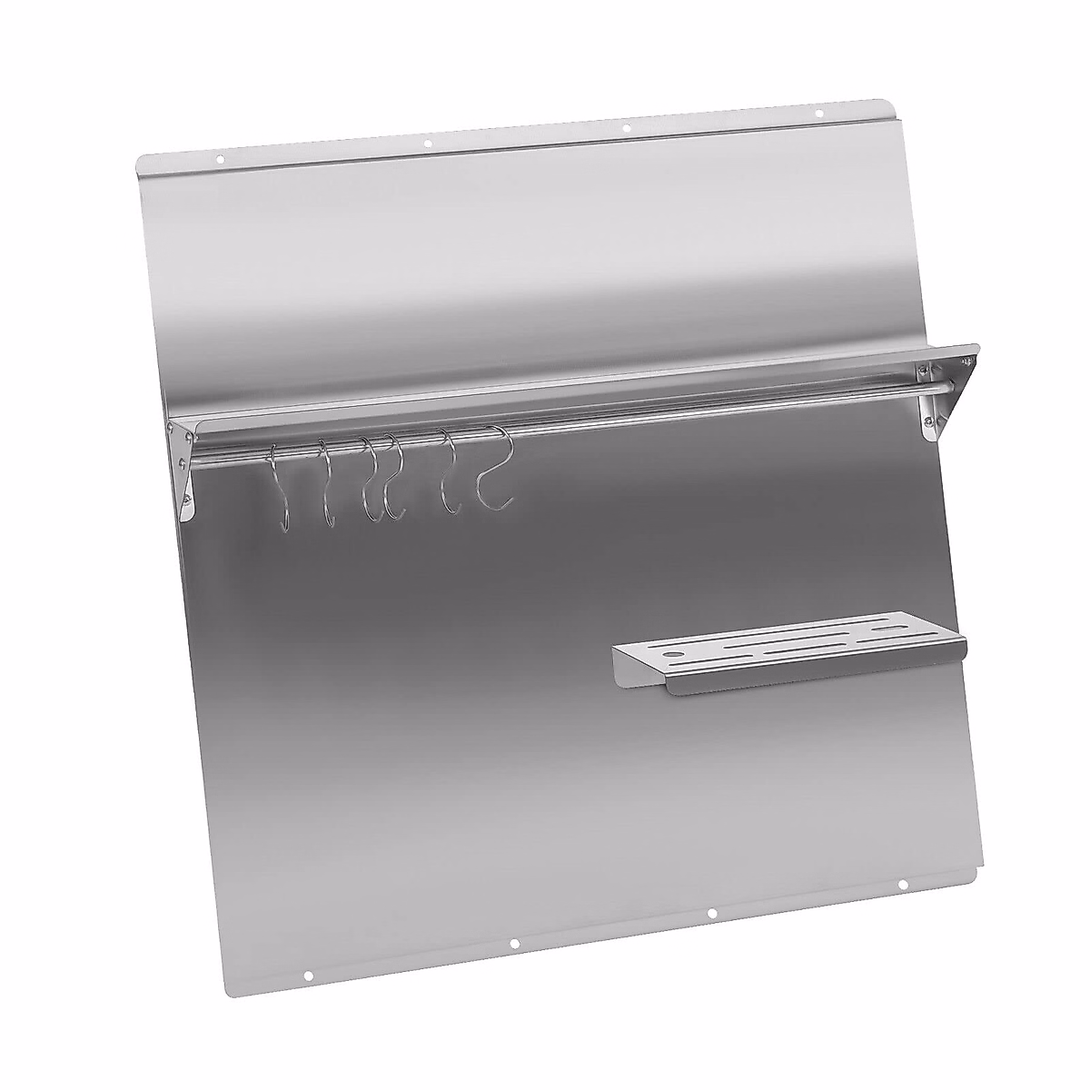 Range Backsplash - Stainless Steel Range Backsplash w/Shelf Splash Plate for Range Hoods Built-in Storage Shelf Hanging Rack Wall Shield Commercial grade 30 * 30.7 Inch