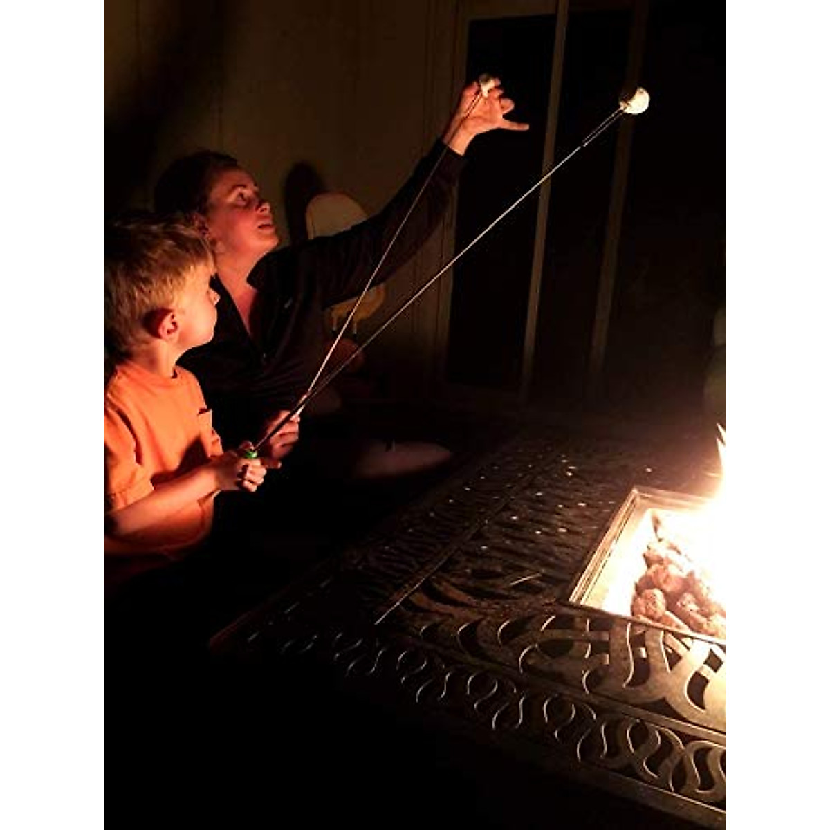 Amestar 12 Pack Marshmallow Roasting Sticks Telescoping Rotating Smores Skewers Hot Dog - 32 inches -Extendable Smores Sticks Forks for fire Pit, Campfire, Camping, Bonfire and Grill