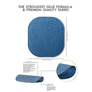 ZEFFFKA Premium Quality Denim Iron-on Jean Patches Inside & Outside Strongest Glue 100% Cotton Assorted Shades of Blue Black Repair Decorating Kit 10 Pieces Size 4-1/4" by 3-3/4" (9.8 cm x 10.8 cm)