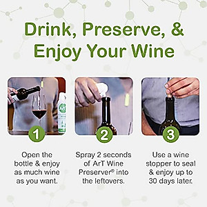 ArT Wine Preserver - Comes with a Wine Bottle Stopper, Preserves Fortified White & Red Wine, Functional & Modern Wine Accessories, Essential Gift for Wine Lovers, 1-Pack, 0.42 oz.