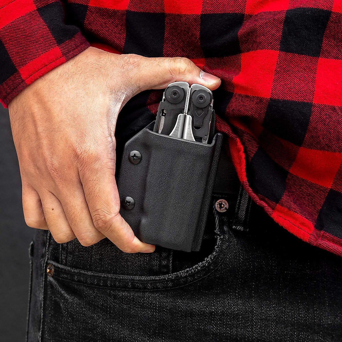 Clip & Carry Kydex Multitool Sheath for LEATHERMAN SURGE - Made in USA (Multi-tool not included) EDC Multi Tool Sheath Holder Holster Cover (Black)