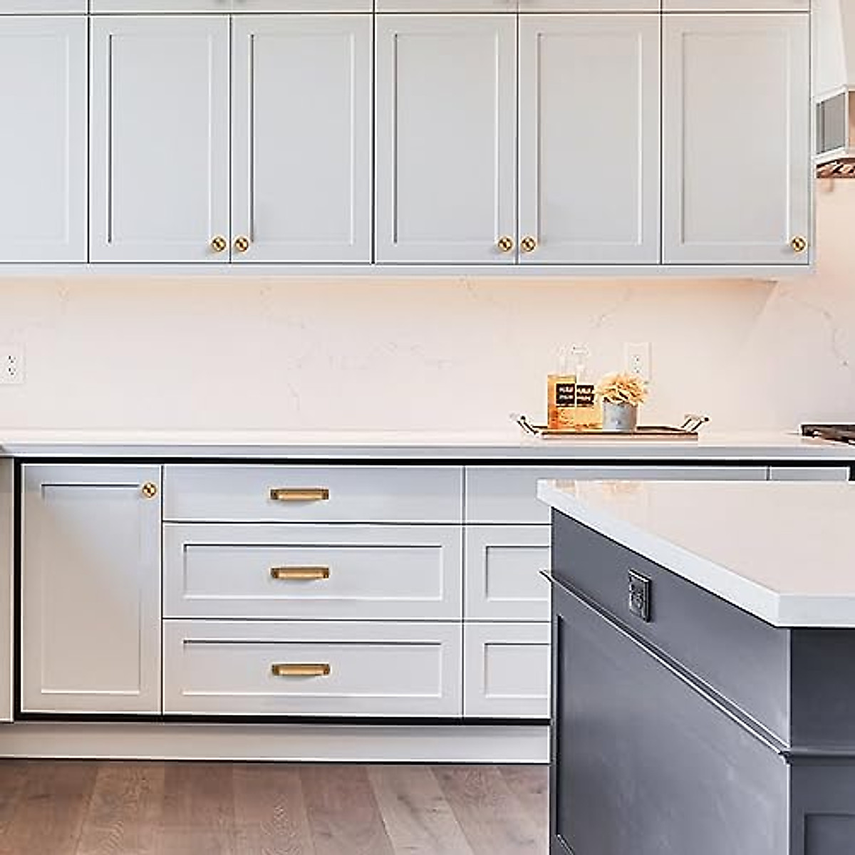 Amerdeco 10 Pack 3 Inch Hole Center Antique Brass Drawer Pulls Cabinet Cup Pulls Kitchen Hardware Cabinet Handles Drawer Handles