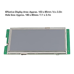 7in Serial Touch Screen, 800x480 Resolution 4 Wire Industrial LCD Screen MCU Control Multifunctional with 2 USB2.0 Ports for DIY Electronic Equipment