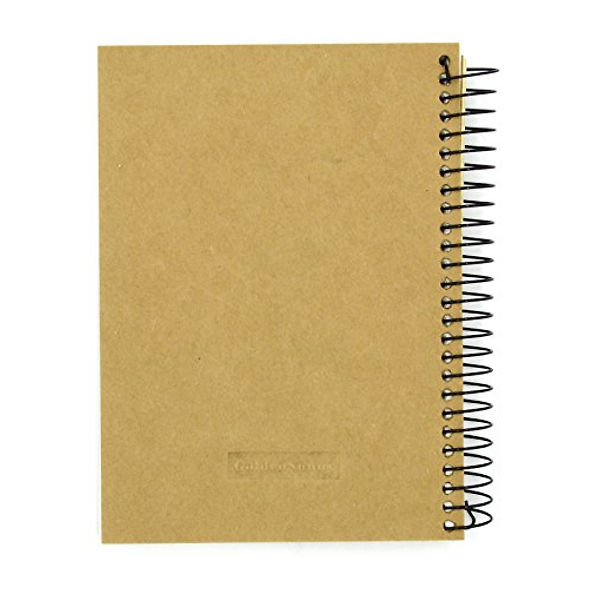Small Spiral Notebook, 240 Lined Pages, A6 Size Wide Ruled Paper, Recycled Hard Cover - GoldenSunny