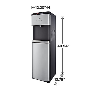 Comfee Ozone Self-Cleaning Bottom Loading Water Cooler, Quick Cooling Water Dispenser with 3 Temperature Settings, Safety Child Lock, Stainless Steel