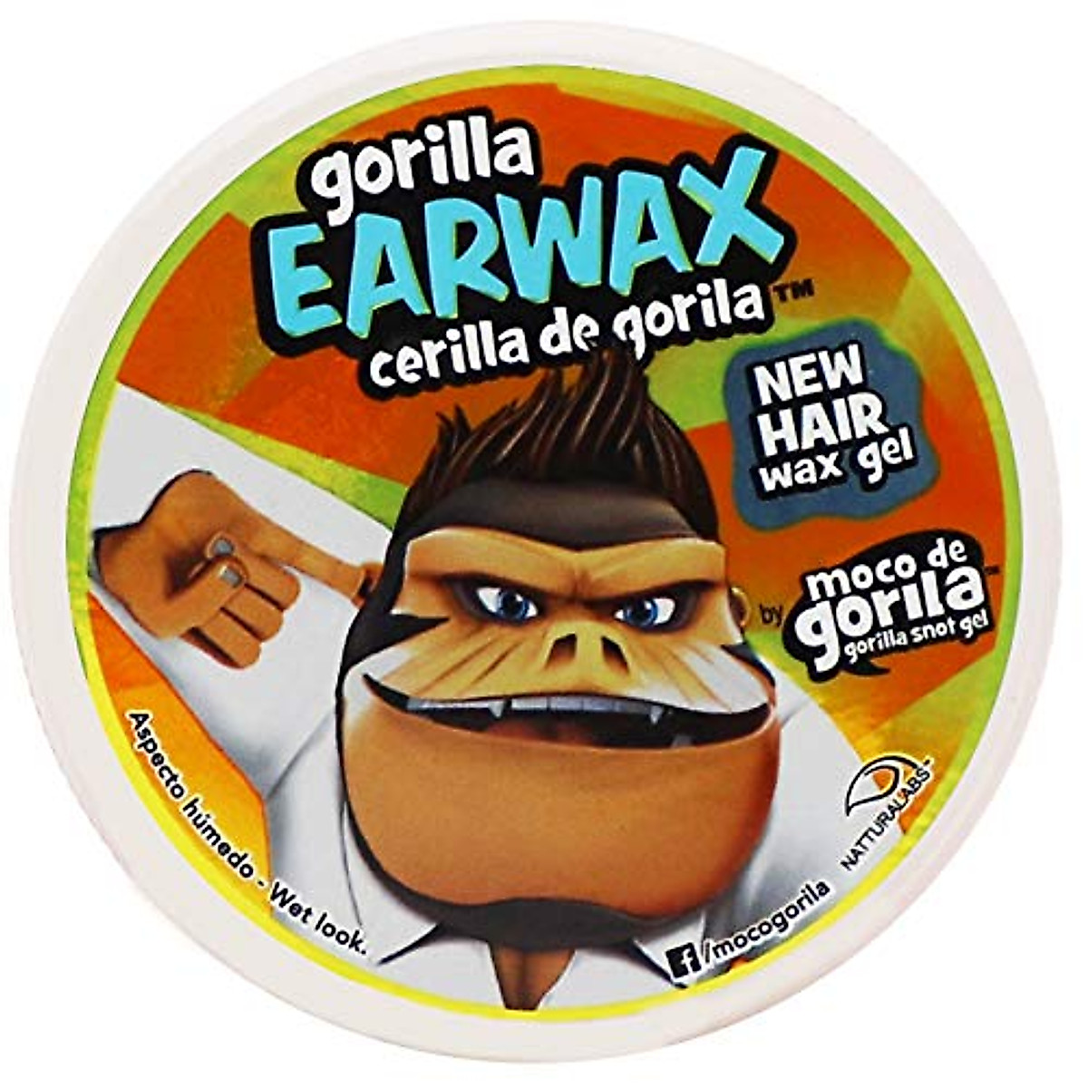 Moco de Gorila, Gorilla Earwax, Hair Wax Gel, Hair Styling Wax, Trendy Hairstyle, Superior Control, Long-Lasting Hold, 2-Pack of 3.53 Oz, 2 Jars.