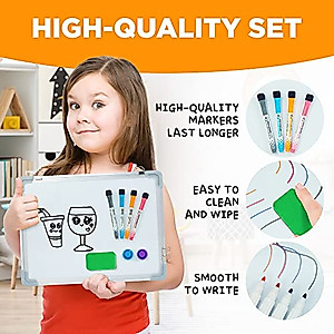 Small White Board Dry Erase - 12x16 Whiteboard for Wall, Double Sided Whiteboard, Small Dry Erase Board for Wall, White Board Dry Erase for Wall, White Boards for Students, Magnetic Whiteboard