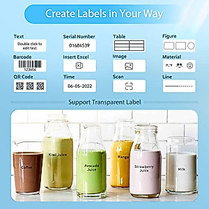 JADENS Label Maker Machine, D11 Portable Bluetooth Printer for Labeling, Home, Office, Organization, Mini Label Maker Machine with Tape, Multiple Templates Available for Phone, Handheld Labeler, White