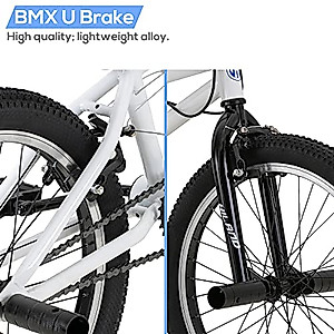 HILAND 20 Inch Kids Bike BMX Bicycles Freestyle for Boys Teenagers White Blue