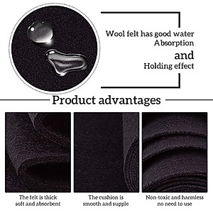 BENECREAT 19.7FTx5.5" Felt Fabric Craft Felt Fabric Roll Black Nonwoven Felt Roll for DIY Craft Patchwork Sewing, 3mm Thick