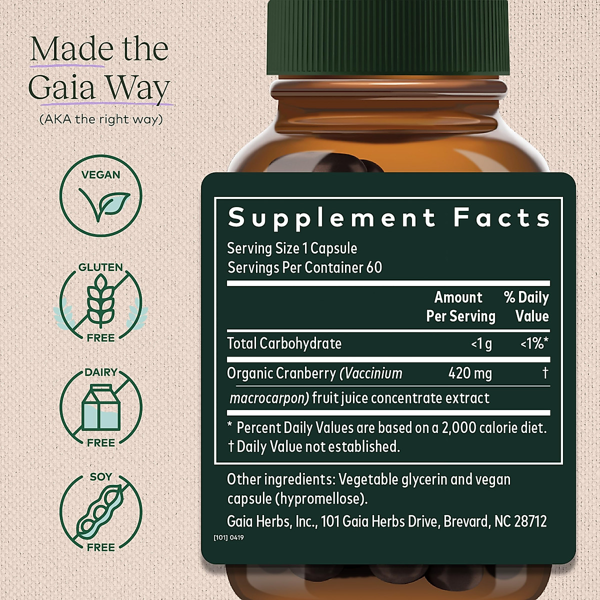 Gaia Herbs Cranberry Concentrate - Helps Maintain Urinary Tract Health - Made with Organic Cranberry Fruit Juice Extract in Convenient Capsules - 60 Vegan Liquid Phyto-Capsules (30-Day Supply)