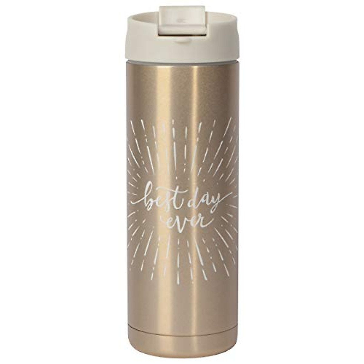 Now Designs Double Walled Stainless Steal Travel Mug, Best Day Ever