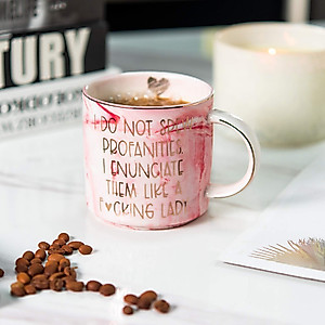 Funny Coffee Mug Gifts for Women - Sarcastic Novelty Gag Gift for Friends, Coworkers, Boss, Employee - Birthday Mugs for Mom, Sister, BFF - I Do Not Spew Profanities I Enunciate Them - 11.5oz Cup