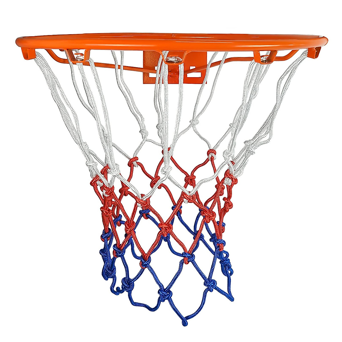 Aoneky Basketball Rim Replacement, Standard 18" Size Basketball Goal Hoop with Net - 14mm Orange