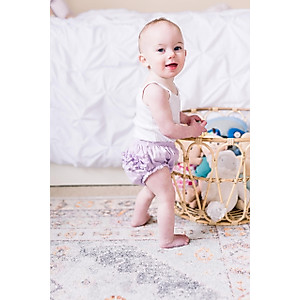 Made in USA Baby Girls Ruffled Diaper Covers Bloomers Soft Cotton Fashionable Cute SPD sensory Sensity Clothing Black, 0/3 M