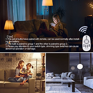 Erkangsm Smart Led Light-Bulb Dimmable with Remote-Control E27 9W Light Bulbs Adjustable Color Temperature (Warm/Cool) and Brightness, 2 Pack (2 Bulbs + 1 Remote)