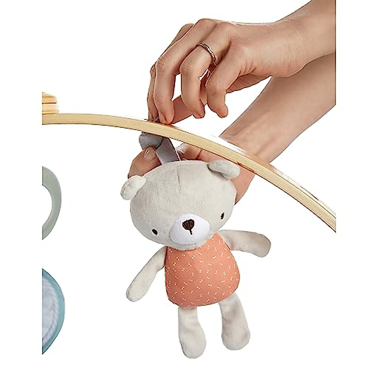 Ingenuity Cozy Spot Reversible Duvet Activity Gym & Play Mat with Wooden Bar - Loamy, Ages Newborn +