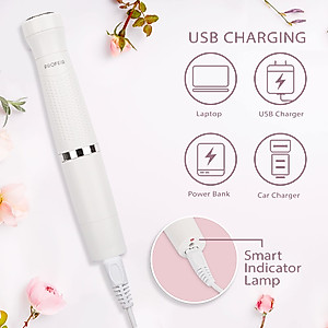 Profeir Women's 2-in-1 Eyebrow Trimmer and Hair Remover, USB Rechargeable, Stainless Steel, Includes 2 Interchangeable Heads, Perfect for Travel and Home Use