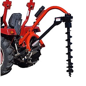 Tool Tuff Pole-Star 650 3-Pt Tractor 3-Point Post Hole Digger W/ 6", 9" & 12" Augers
