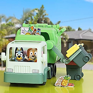 Garbage Truck - 2.5" Bluey and Bin Man poseable Figures with Playset, Multicolor