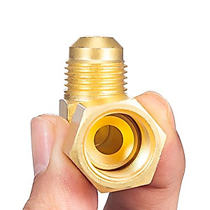 Breezliy 1PC 90° Elbow Connector Replacement for Olympian Low Pressure Gas Fired Heaters Brass 3/8" Female Swivel Flare x 3/8" Male Flare