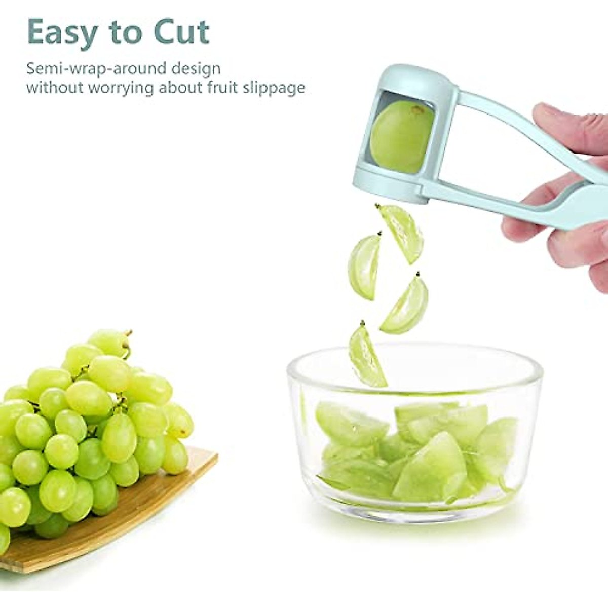 WhiteRhino Grape Cutter Grape Slicer for Toddlers Baby,Grape Cherry Tomato Strawberry Cutter Quarter Slicer tool For Vegetable Fruit Salad Cake Decoration,Stainless Steel kitchen Gadget Fruit Slicer