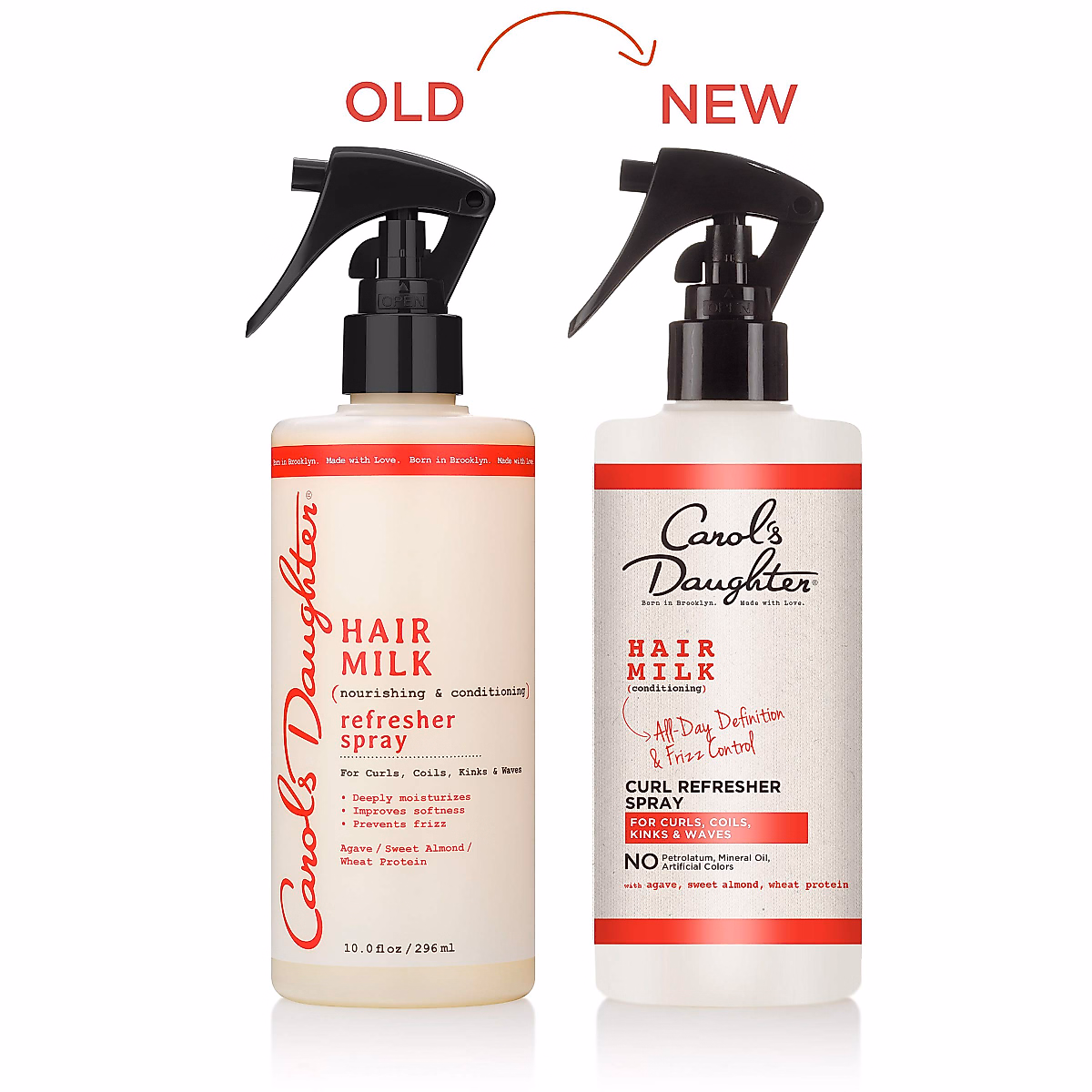 Carol's Daughter Hair Milk Curl Refresher Spray for Coils and Waves, with Agave, Sweet Almond and Wheat Protein, 10 fl oz