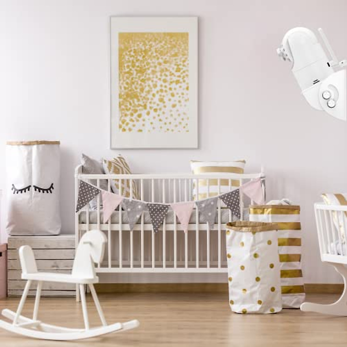 2 Pack Adjustable Baby Monitor Wall Mount, Baby Monitor Shelf Compatible with Infant Optics DXR-8, Motorola, VAVA, Samsung, BabySense, HelloBaby Baby Monitor, Bird's-Eye View to See Every Detail