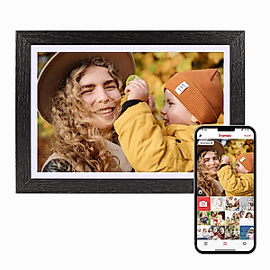 Digital Picture Frame FRAMEO 10.1 inch WiFi Electronic Photo Frame 1280X800 Hd IPS Touch Screen 32GB Quick Easy Set Up and Use Auto Rotate Portrait Landscape Gift for Family and Friends,Black