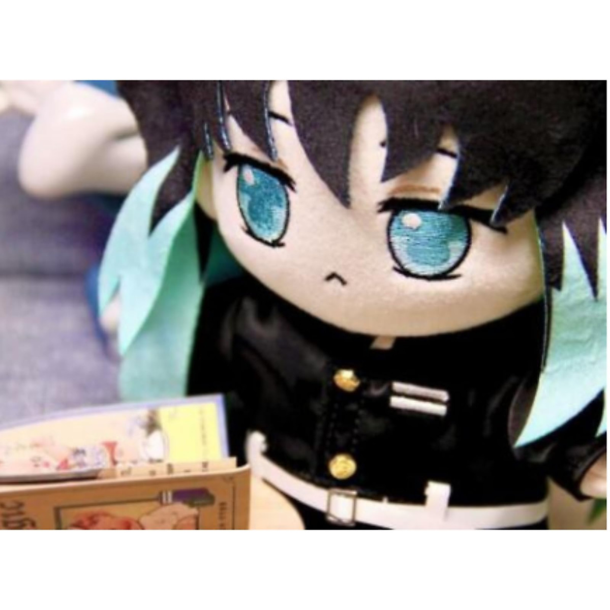 Tokitou Muichiro Plush，9.8inch Cartoon Anime Characters Tokitou Muichiro Stuffed Figure Cute Soft Pillow，Cosplay Props for Kids Fans Adults Game Lovers Decorative