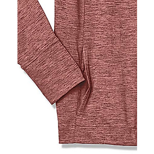 Amazon Essentials Women's Brushed Tech Stretch Popover Hoodie - Discontinued Colors, Plum Space Dye, Medium