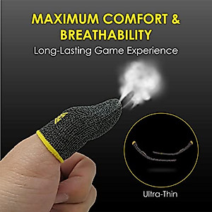 MGC ClawSocks, Mobile Phone Gaming Finger Sleeves, Gamer Thumb Protector/Stabilizer/Compression Support Sleeve, PUBG Game Hand Controller Gloves/Cover/Wrap, Durable Fiber/Breathable/Sweatproof, 6 Pack