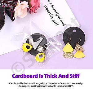 Swpeet 600Pcs Black Earring Display Cards Assorment Kit, 4CM-1.6 Inch Round Earring Holder Cards with Earring Backs and Self-Seal Bags, Ear Studs Holder Cards for Ear Studs and Earrings Display