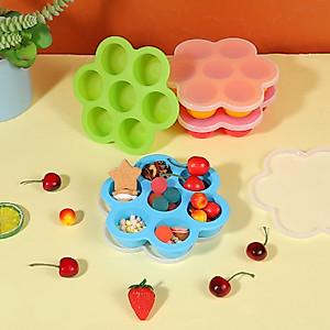 DragonflyDreams 4 Pack Silicone Egg Bites Molds, Air Fryer Egg Mold, Reusable Egg Bites Pan with Lid-Alternative to Sous Vide Egg Bite Maker for 5,6,8qt Pressure-Cooker-Accessories