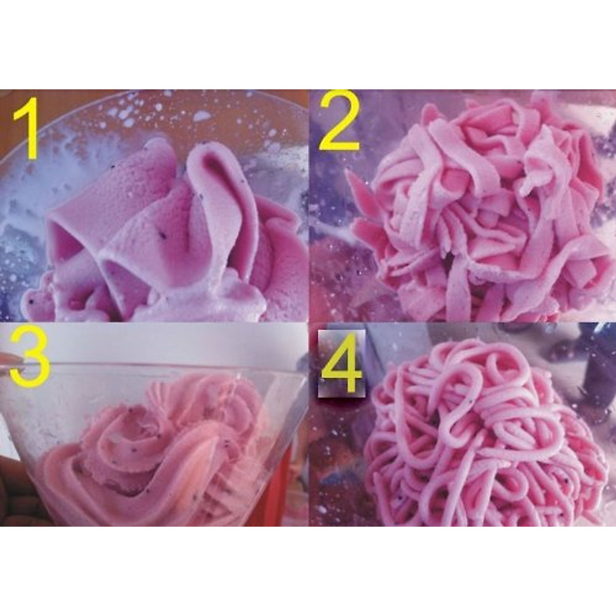 Gowe® Different Shapes Spaghetti Ice Cream Maker (Yellow Color)