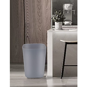 Gereen 2 Gallon Trash Can,Small Trash Can for Bathroom,Square Trash Bin Wastebasket for Bathroom Bedroom Kitchen Countertop Under Sink (1, Gray)