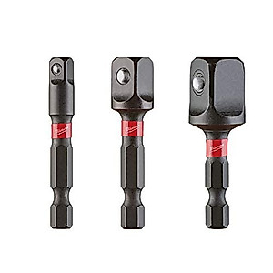 Milwaukee 48-32-5033 Power Drill Bit Extensions Shockwave Socket Adapter Set, 1/4", 3 Pack