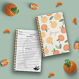 Softcover Sweet Recipes 5.5" x 8.5" Spiral Recipe Notebook/Journal, 120 Recipe Pages, Durable Gloss Laminated Cover, Gold Wire-o Spiral. Made in the USA