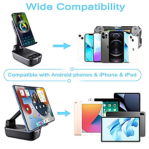 comiso IPX7 Waterproof Cell Phone Stand with Wireless Bluetooth Speaker, Anti-Slip Design Shower Phone Speaker with HD Stereo Sound,Compatible for Any Smartphones/Tablet, Unique Ideal Gifts