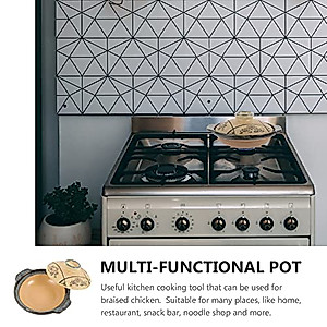 Japanese Donabe Pot Korean Soup Pot Ceramic Casserole Clay Earthenware Pot Chinese Stew Pot Soup Pot Cooking Pot Stockpot with Lid Kitchen Cookware 18cm Ceramic Stew Pot Clay Cooking Pot (Color : Ass