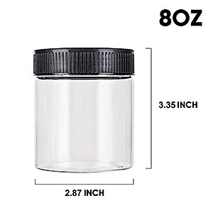 8oz Plastic Jars With Lids, Accguan Airtight Container for Food Storage, Clear Plastic Jars Ideal For Dry Food, Peanut Butter, Honey and Jam Storage, Set of 20