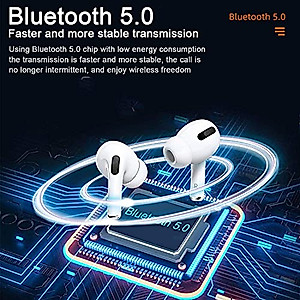 WLFYMZ Fast Charging Case Waterproof Wireless Earbuds for Sports, 4 Mics with Bluetooth Headphones, Noise Canceling Headset in-Ear Stereo Ear Buds Earphones, 24Hours Support for iPhone/Android (Pro3)