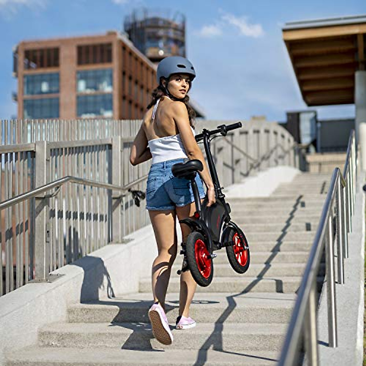 Jetson Bolt Adult Folding Electric Ride On, Foot Pegs, Easy-Folding, Built-In Carrying Handle, Lightweight Frame, LED Headlight, Twist Throttle, Cruise Control, Rechargeable Battery