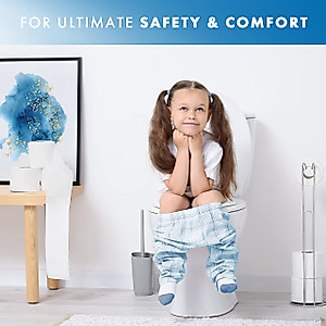 Benkstein Quick Release Toddler Toilet Seat Attachment - Heavy Duty Potty Training Seat - Soft Close Toilet Seat with Toddler Potty Seat For Toilet - Elongated Toilet Seat with Toddler Seat