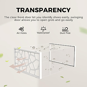 Pinkpum Storage Organizer, 12 Pack Large Shoe Boxes Clear Plastic, Foldable Sneaker Containers Stackable Storage Bins Closet Case Holder