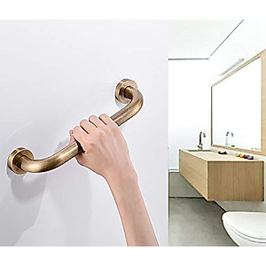 CRODY Bath Wall Attachment Handrails Grab Bar Rails Brass Antique Wall Mounted Grab Bar,Bathroom Shower Anti-Slip Grip,Toilet Bath Safety Anti-Fall Grip for Elderly Disabled, Towel Rack/30Cm