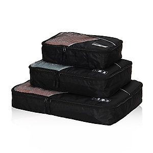 Hynes Eagle Travel Backpack 40L Flight Approved Carry on Backpack Red Violet with Black 3PCS Packing Cubes Set